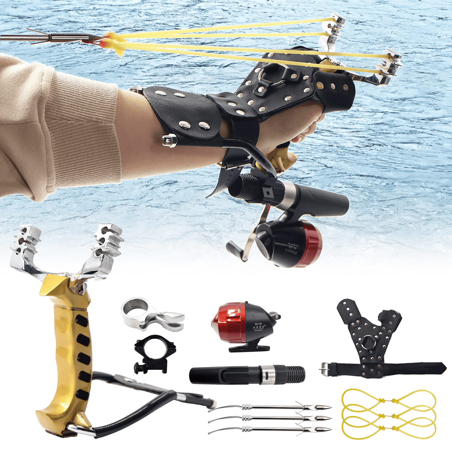 Runzkzy Adult Hunting Fish Shooting Wrist Slingshot Outdoor Shooting ...