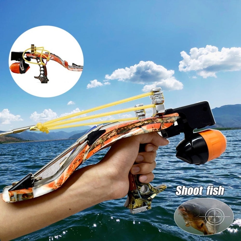Runzkzy All-in-one Fish Shooting Slingshot Fishing Reel Sighting ...