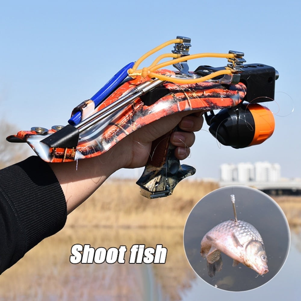 Runzkzy All-in-one Fish Shooting Slingshot Fishing Reel Sighting ...