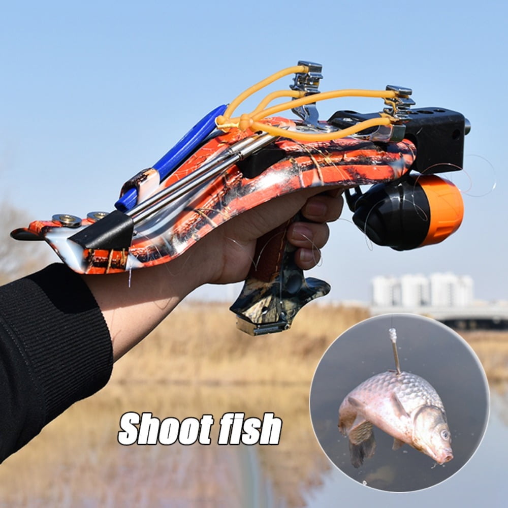 Runzkzy All-in-one Fish Shooting Slingshot Fishing Reel Sighting ...