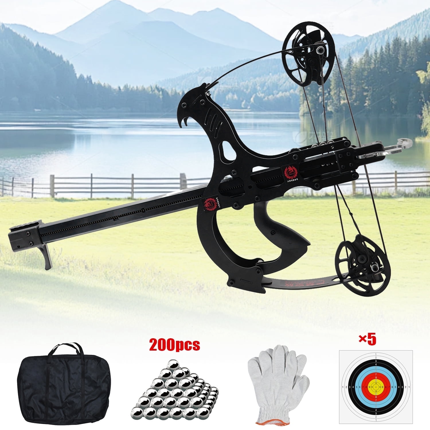 Runzkzy All-metal Composite Bow 50-shot Steel Ball Bow Adult Mechanical ...