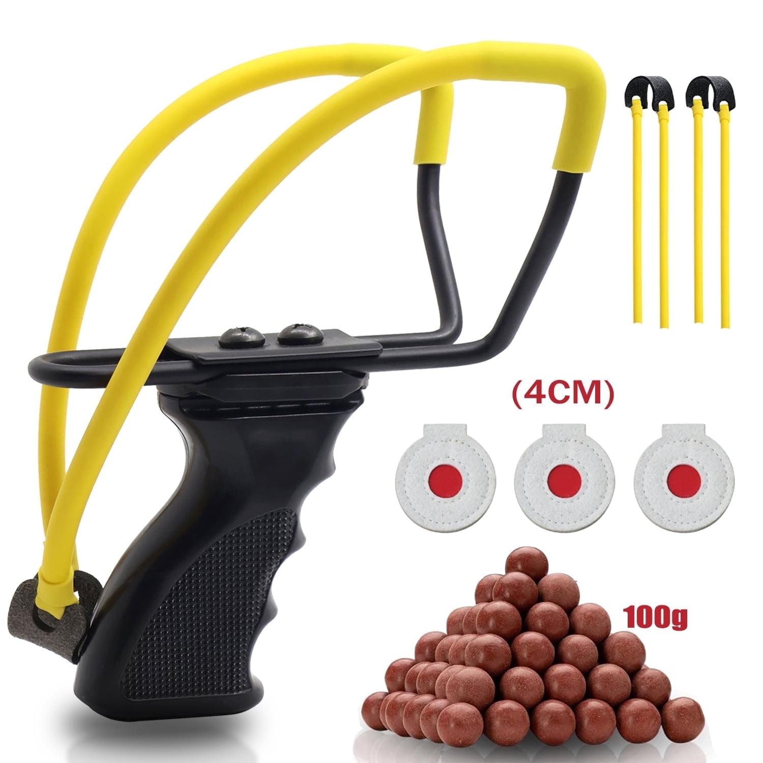 Runzkzy Hunting Slingshot Adjustable Frame Equipped Rubber Bands Mud ...