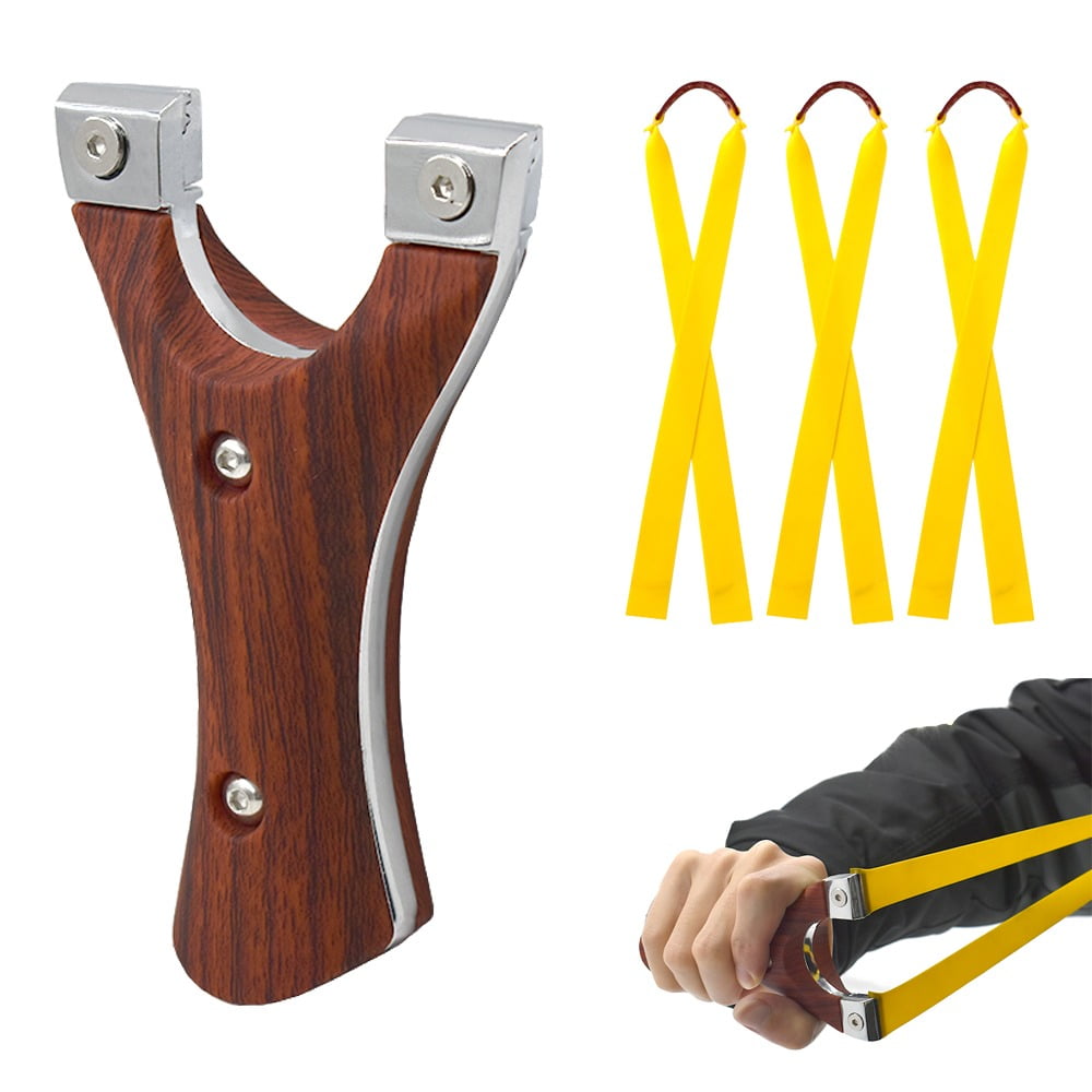 Runzkzy Outdoor Hunting Slingshot Flat Leather Catapult Rack Alloy Fast ...
