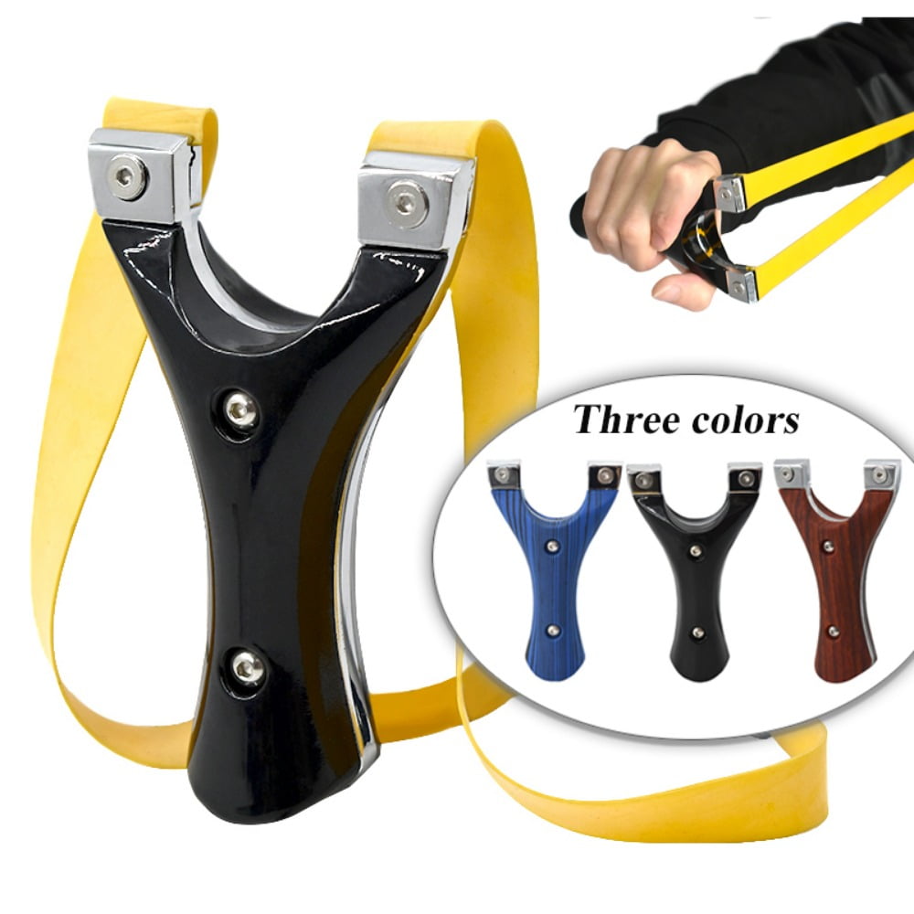 Runzkzy Outdoor Hunting Slingshot Flat Leather Catapult Rack Alloy Fast ...