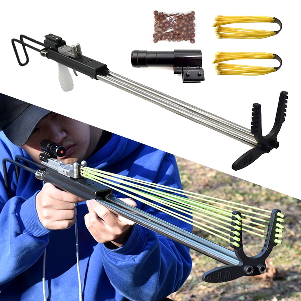 Runzkzy Powerful Pull Long Range Shooting Bow Outdoor Slingshot for ...