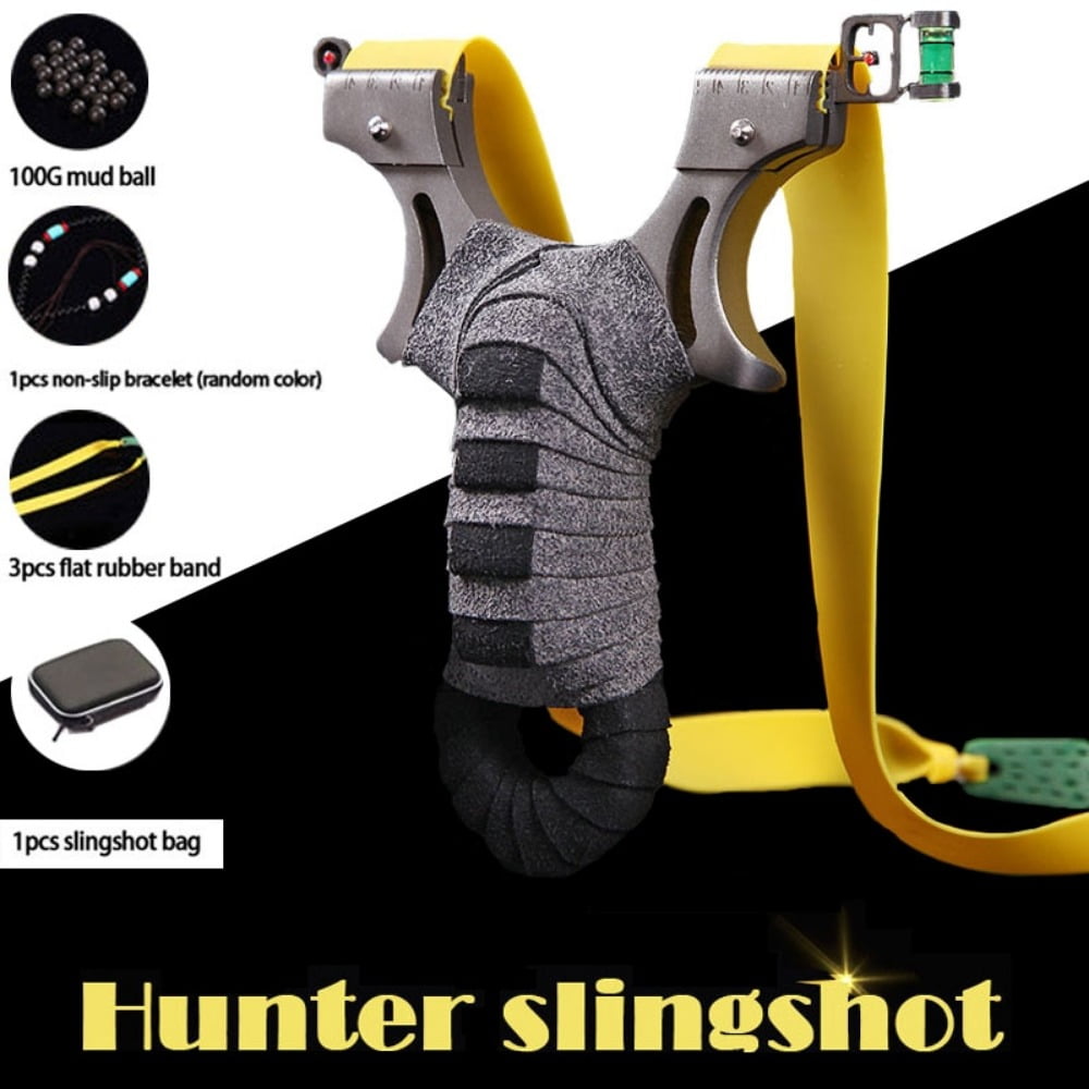 Runzkzy Precision Stainless Steel Hunter Flat Leather Slingshot Fast ...