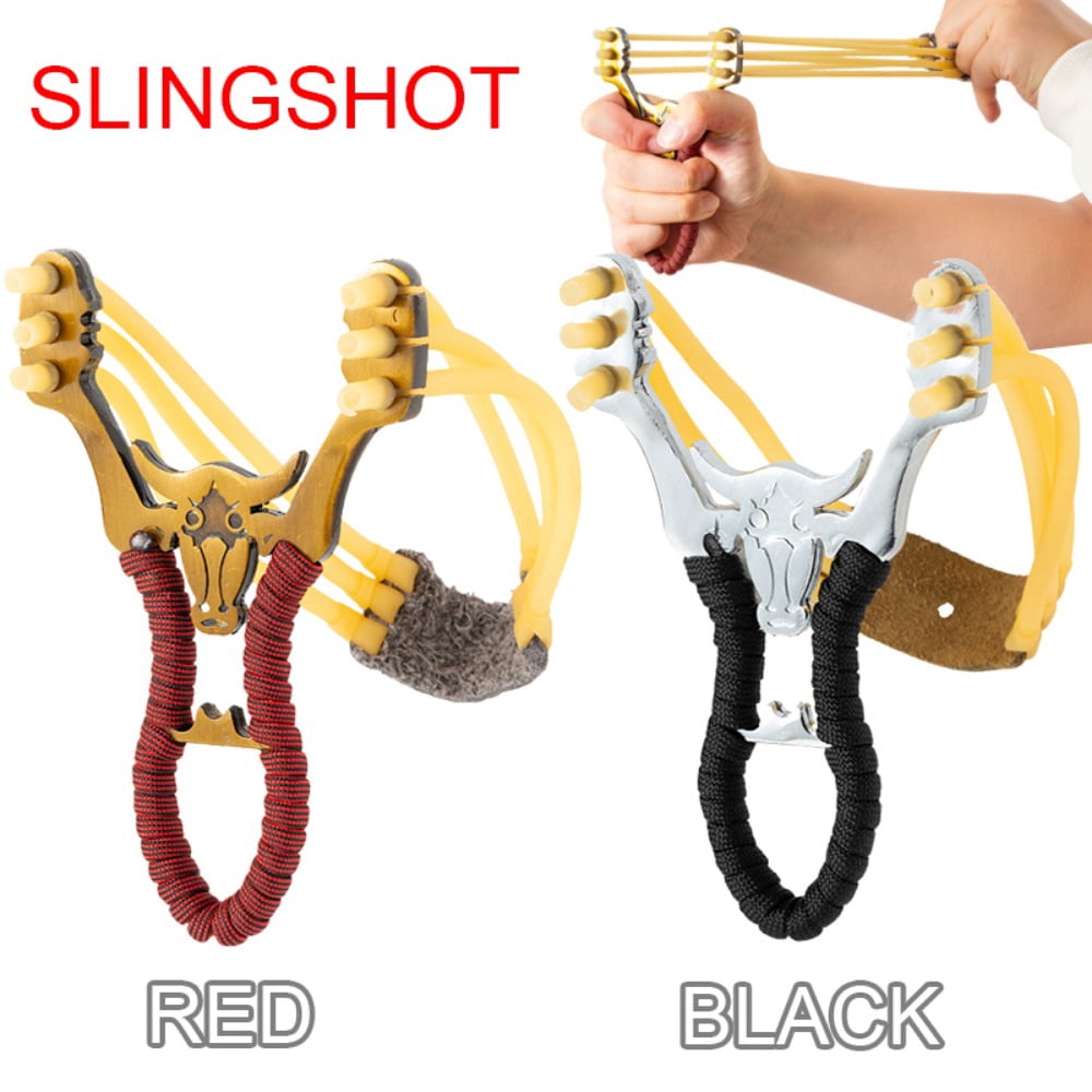 Runzkzy Premium Alloy Slingshot with Rubber Bands Outdoor Shooting ...