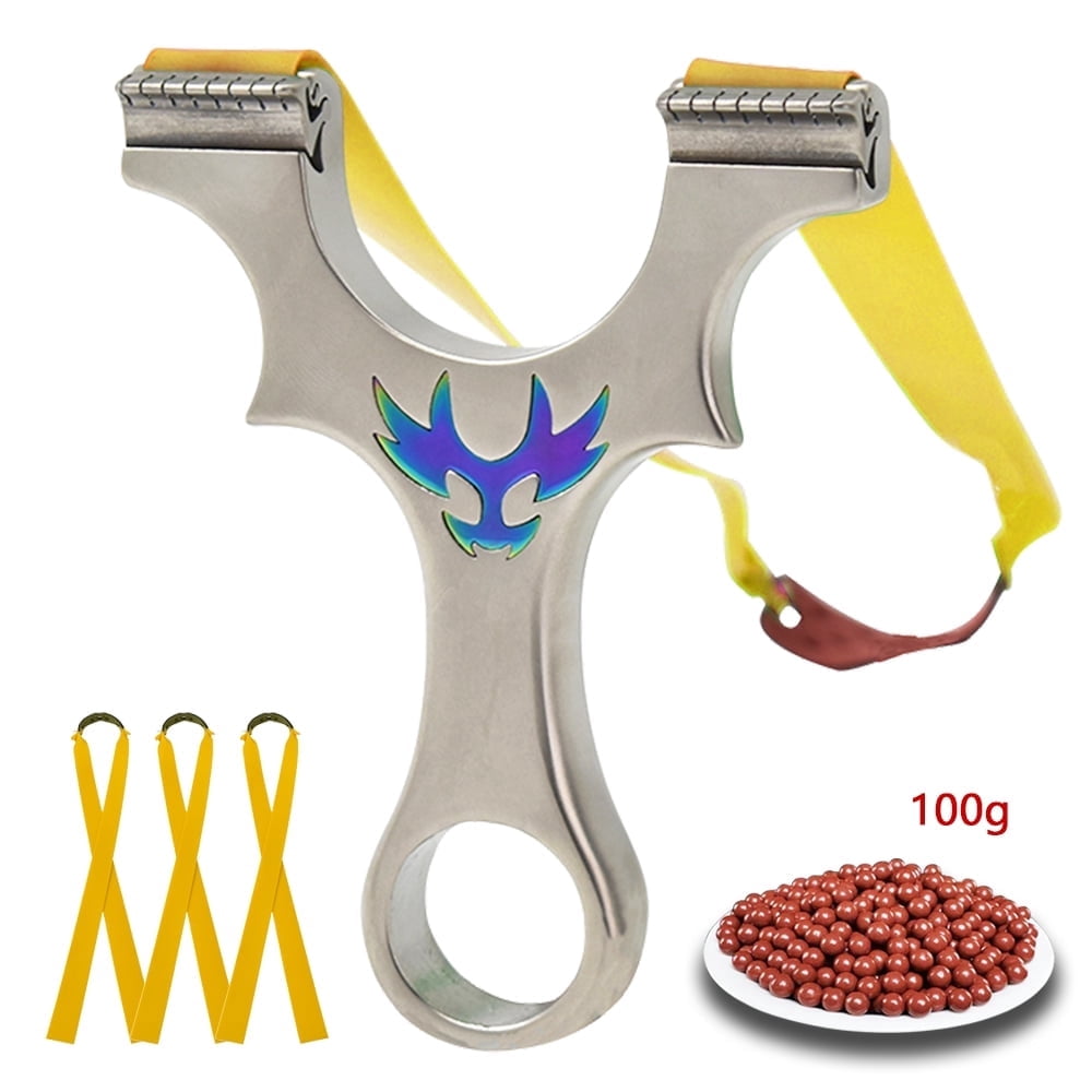 Runzkzy Stainless Steel Hunting Slingshot with Large Supporting Head ...