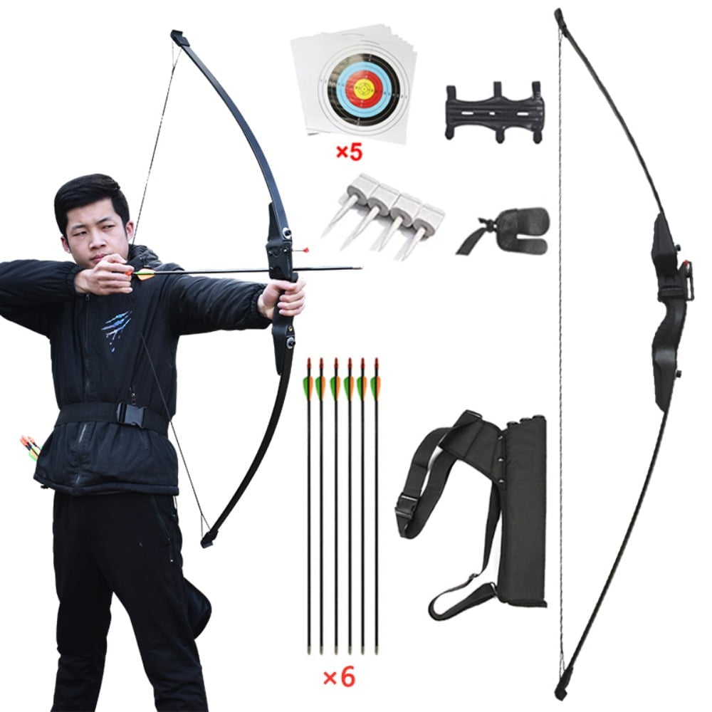 Runzkzy Straight Draw Bow Set 40 Pounds with Red Dot Aiming ...