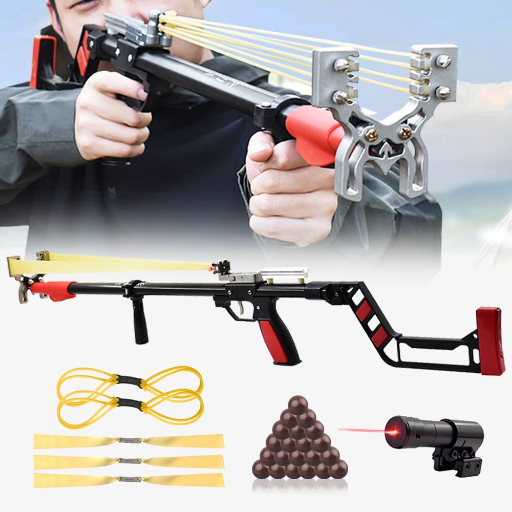 Runzkzy Telescopic Rod Slingshot Outdoor Adult Hunting with Laser ...