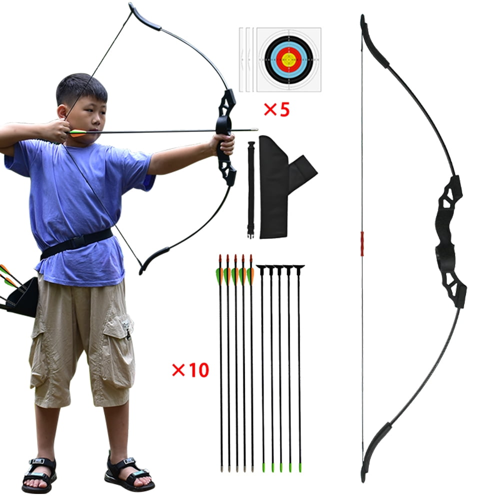 Runzkzy Youth Catapult Recurve Bow and Arrow Set for Hunting ...