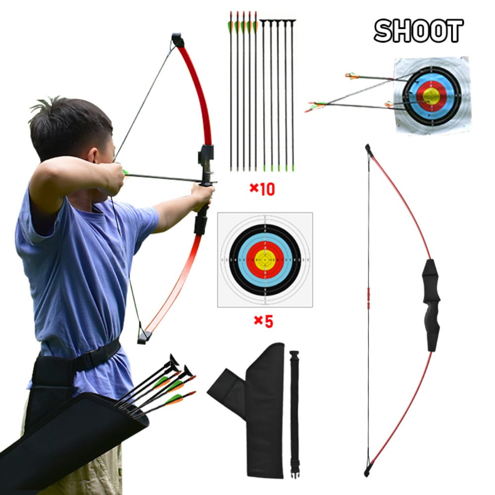 Runzkzy Youth's Direct Pull Training Bow and Arrow Outdoor Archery ...