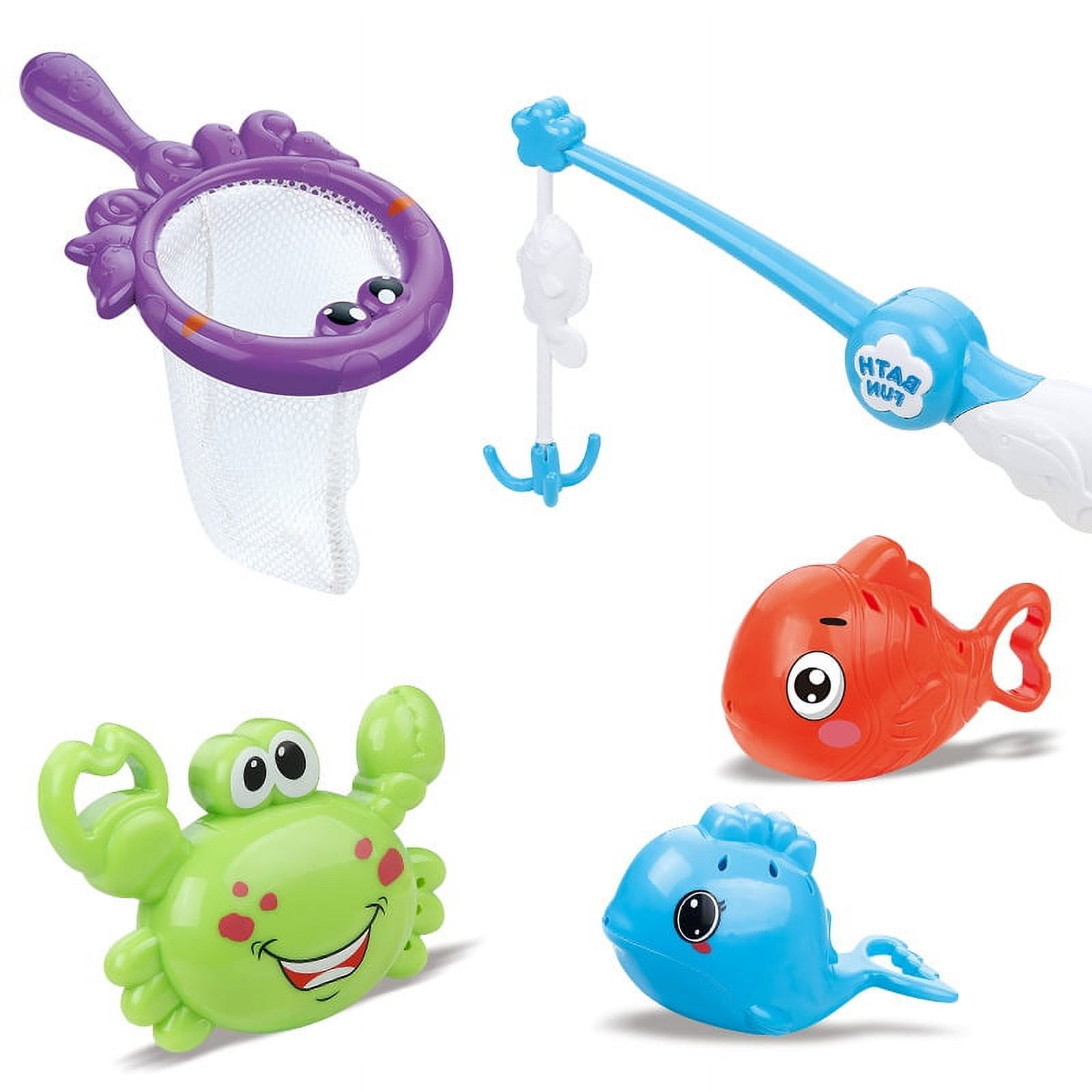 Ruohey Bath Toys Set for Toddlers 1-3, Bath Toy Hooks Bathtub Toy for ...