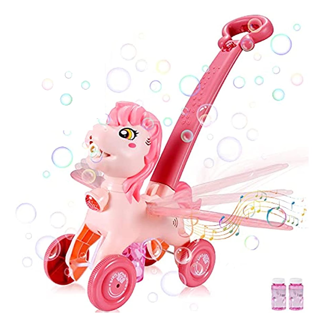 Ruohey Bubble Machine Blower Lawn Mower for Kids，Fun Cute Horse Bubble ...