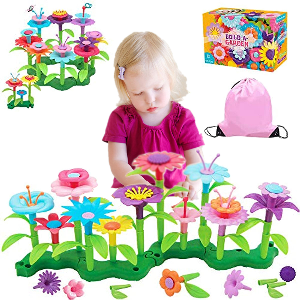 Ruohey Creative Flower Garden Building Toy for Girls Aged 3-6, DIY STEM ...