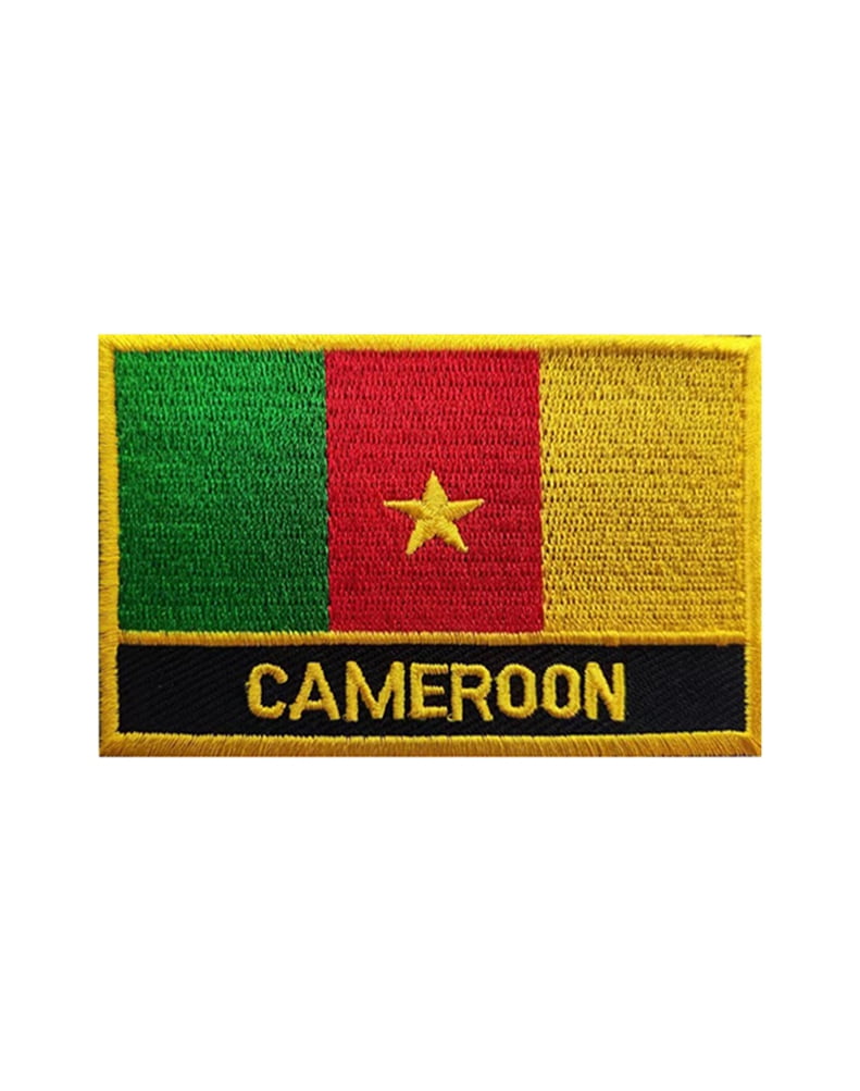Ruoming 1 PCS National flag Patches Iron On or Sew On Embroidered Tactical Military Cameroon ...