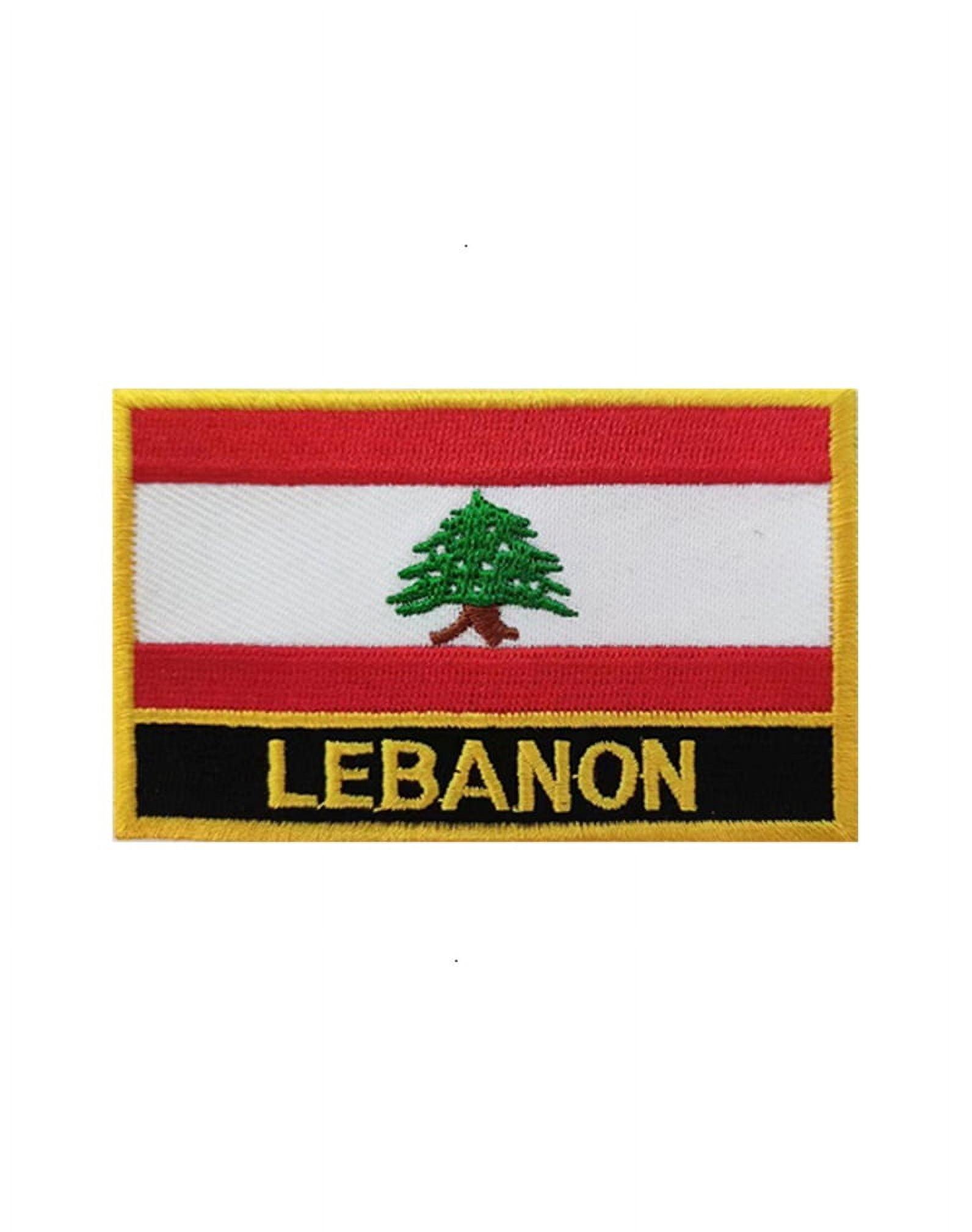 Ruoming 1 PCS National flag Patches Iron On or Sew On Embroidered Tactical Military Lebanon ...