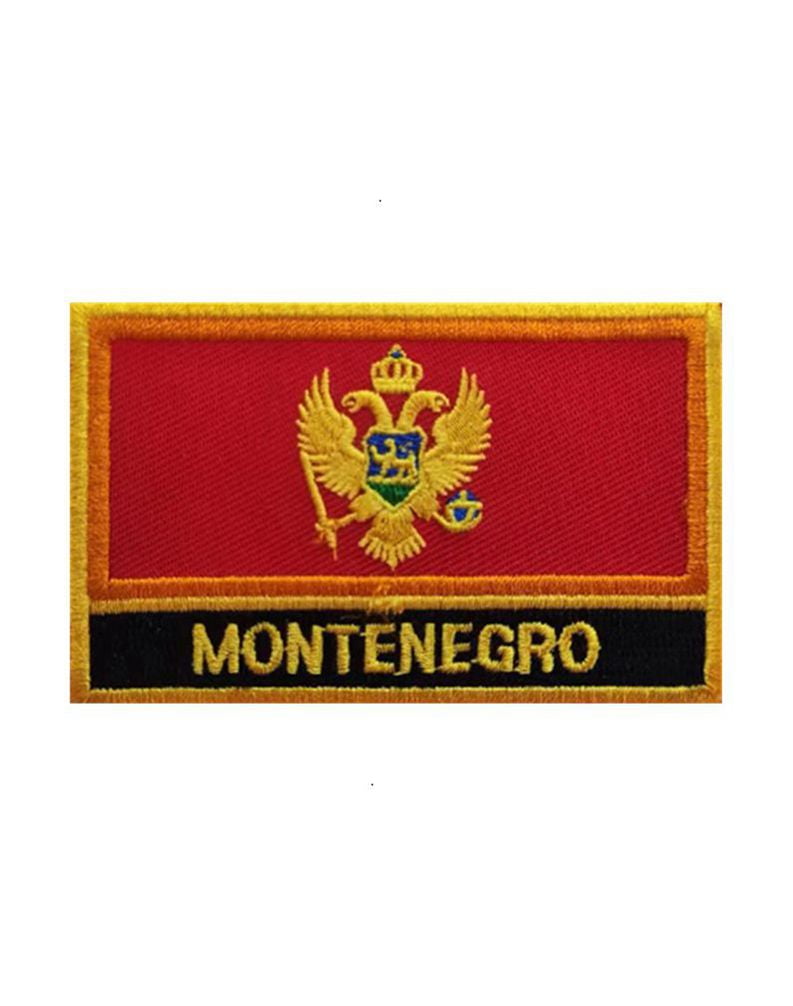 Ruoming 1 PCS National flag Patches Iron On or Sew On Embroidered Tactical Military Montenegro ...