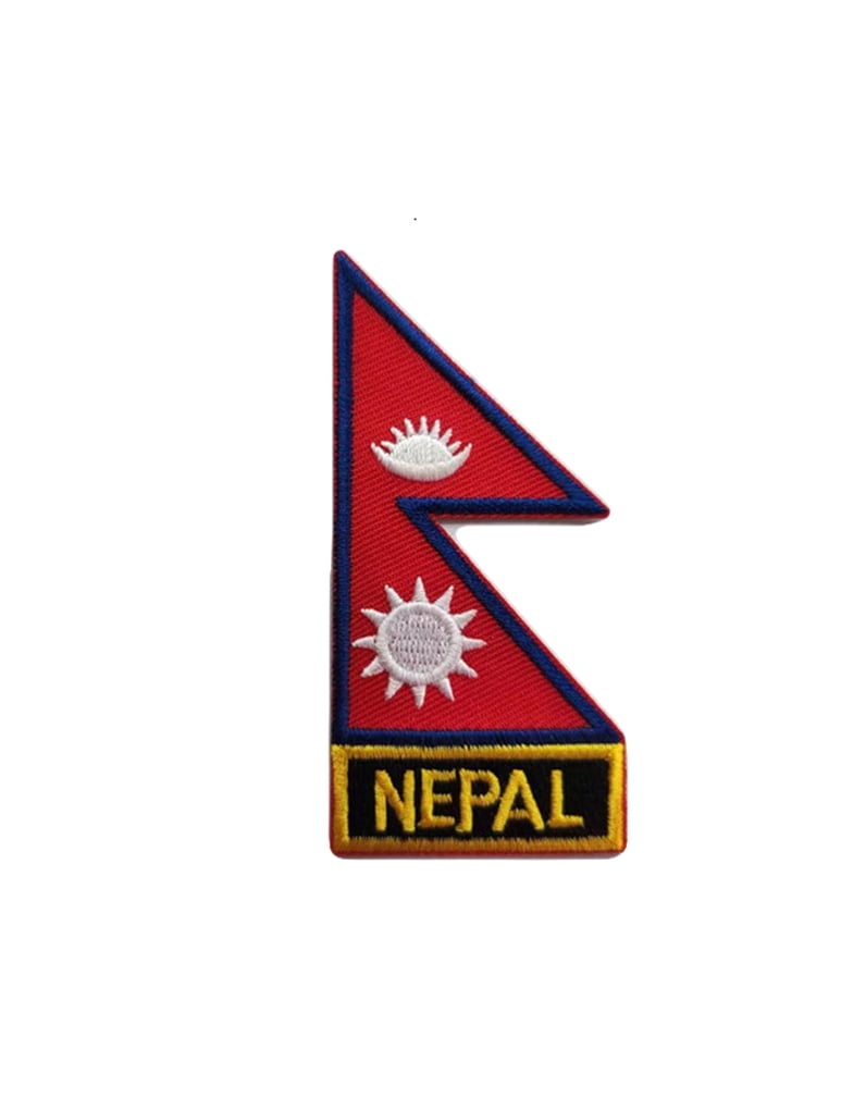 Ruoming 1 PCS National flag Patches Iron On or Sew On Embroidered Tactical Military Nepal Patch ...