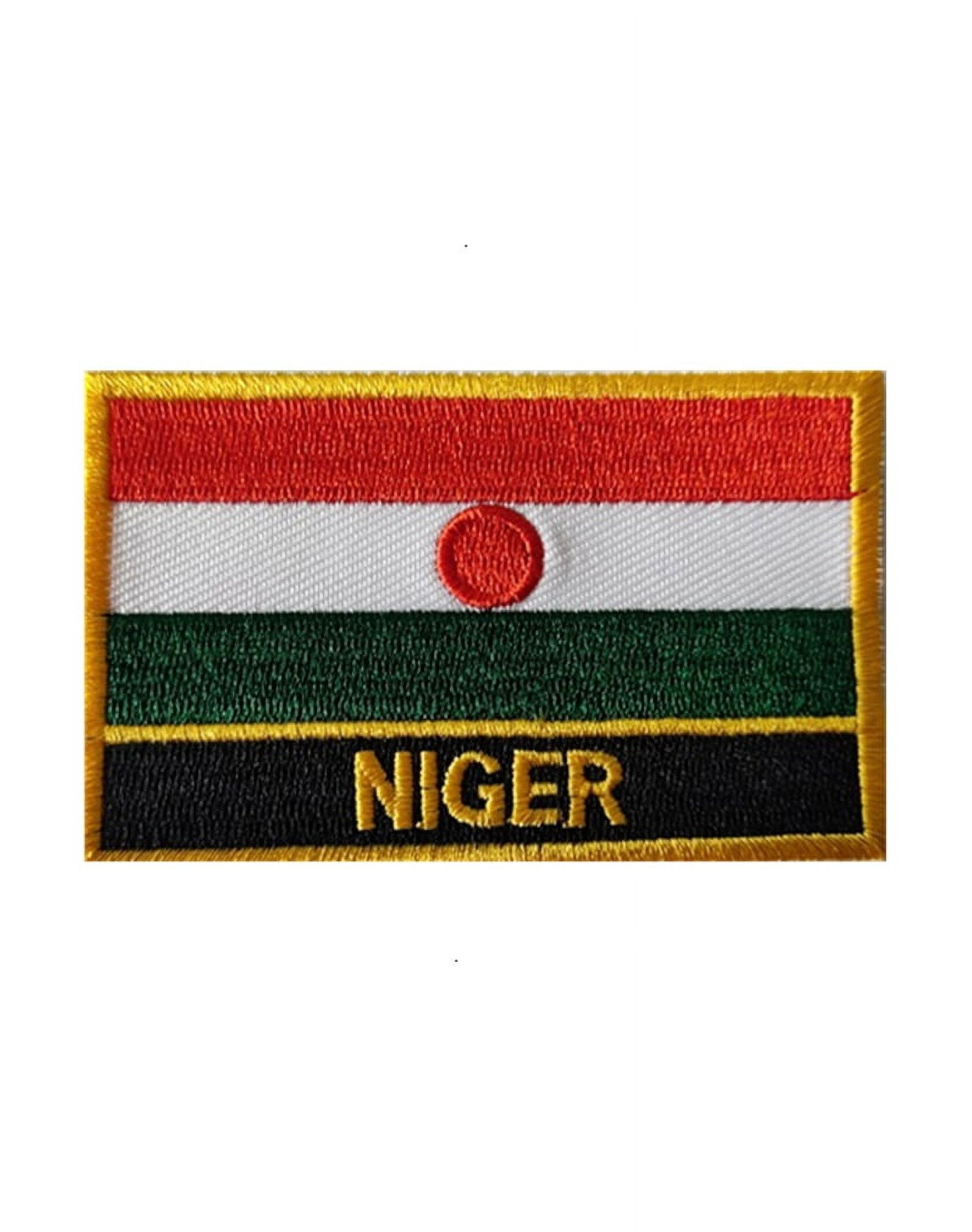 Ruoming 1 PCS National flag Patches Iron On or Sew On Embroidered Tactical Military Niger Patch ...