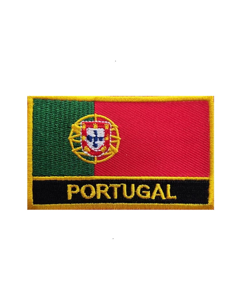 Ruoming 1 PCS National flag Patches Iron On or Sew On Embroidered Tactical Military Portugal ...