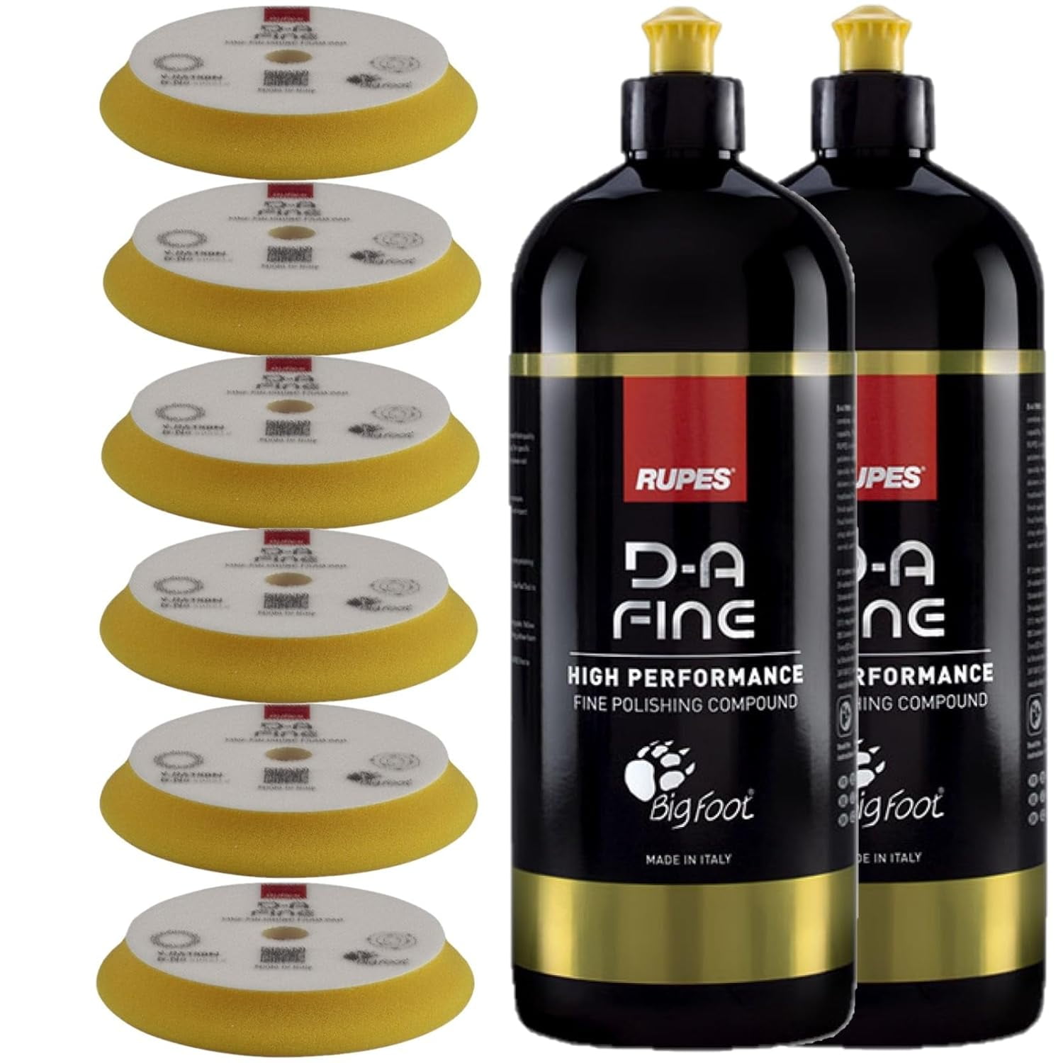 Rupes D-A-Fine Series Two 1-Liter Bottles Polishing Compound & Six ...