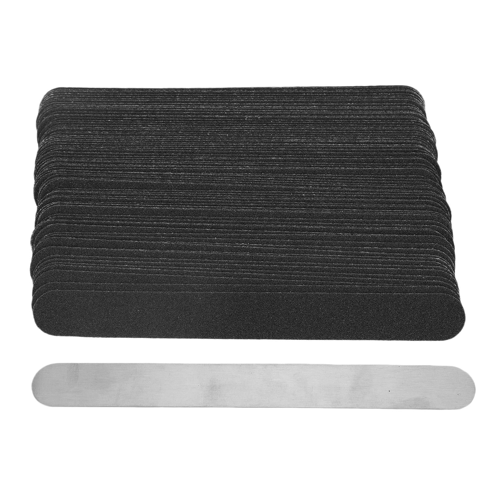 Rupoun 100‑Piece Nail File Strip Kit with Reusable Stainless Steel Base ...