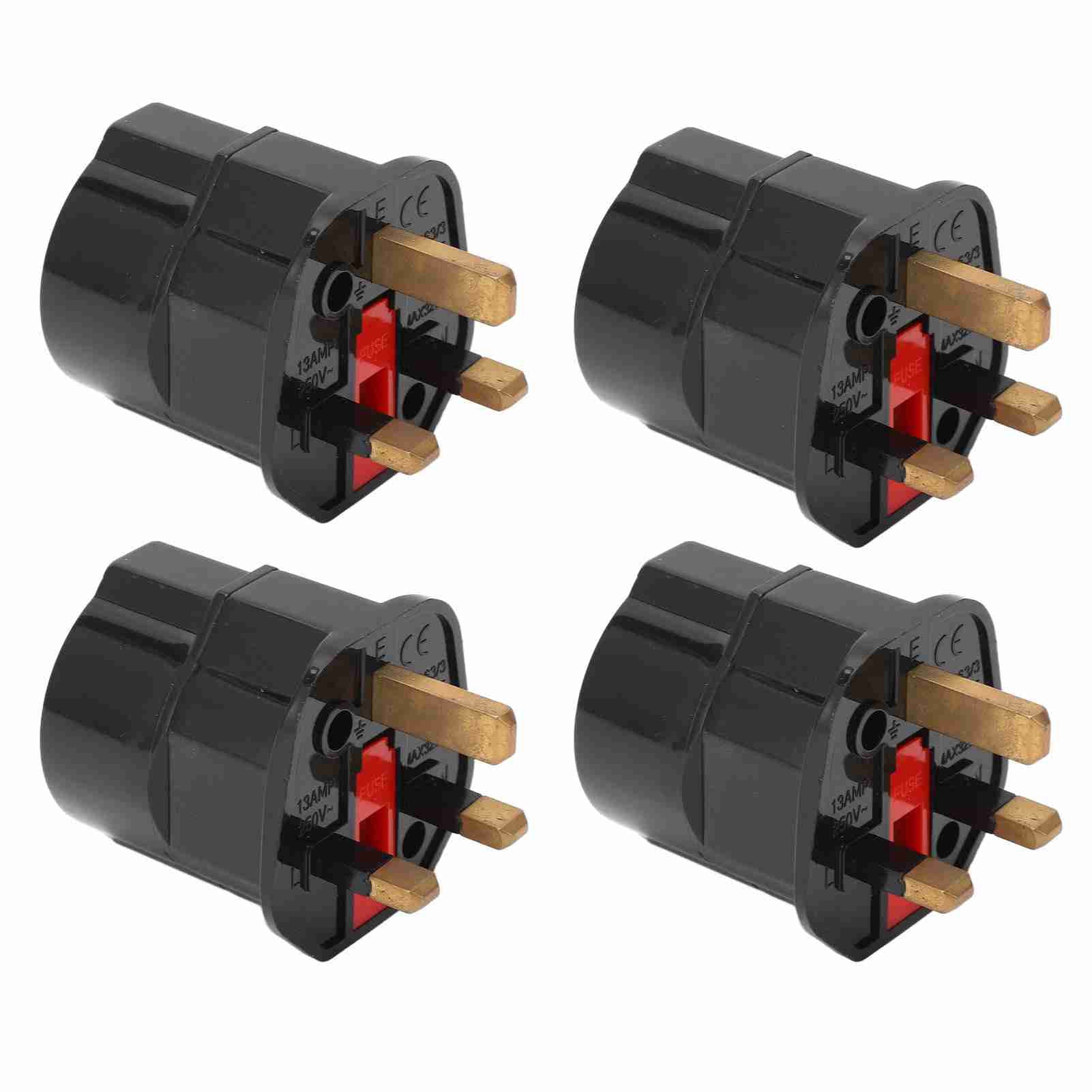Rupoun 4PCS European to UK Travel Plug Adapter Converter Grounding 2 ...