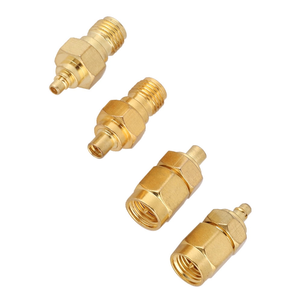 Rupoun 4pcs Nickel Plated Brass MMCX to SMA Adapter 50ohm Impedance ...