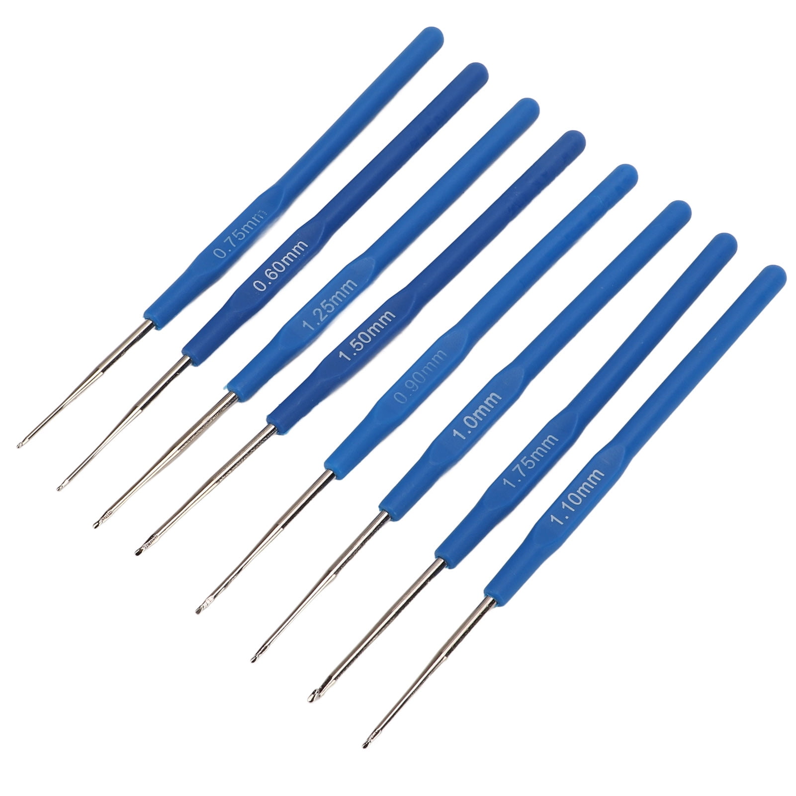 Rupoun 8-Piece Stainless Steel Crochet Hooks Set with Blue Ergonomic ...