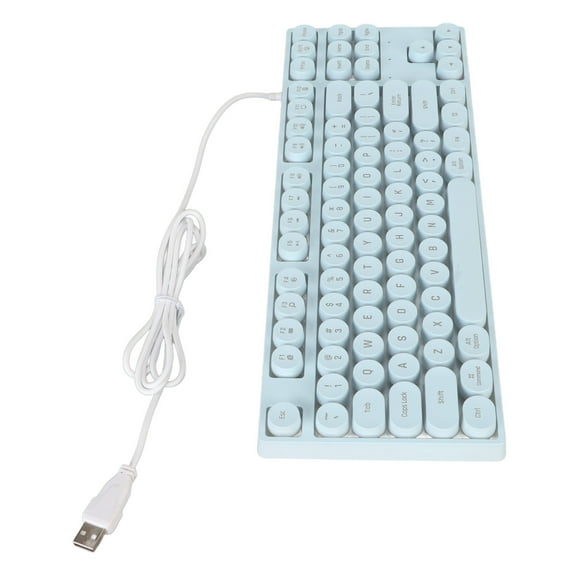 Rupoun Gaming Keyboard USB Wired Round 87 Keys Colorful Backlit ...