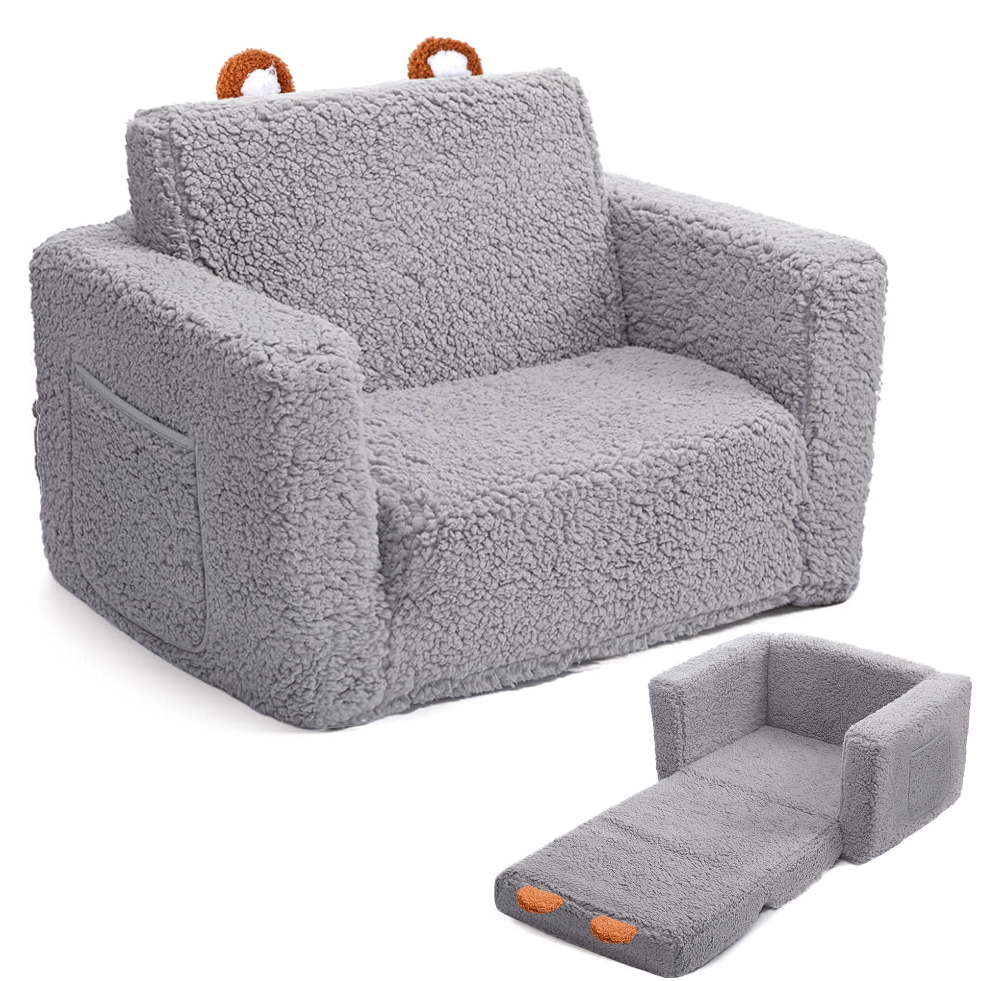 Rupoun Kids Couch Toddler Sofa Convertible Foldable Flip Open Sofa for ...
