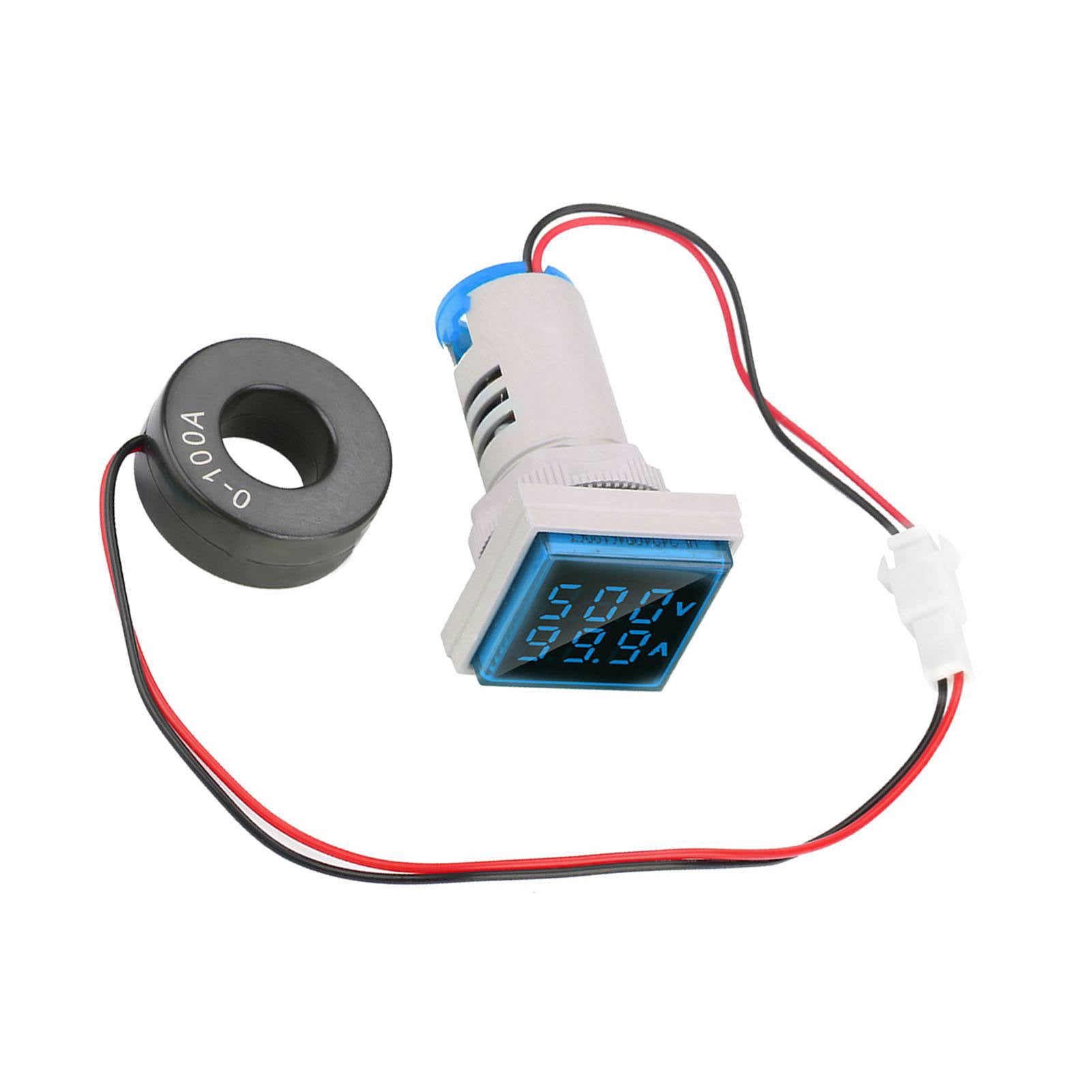 Rupoun LED Digital Display AC Voltage and Current Meter Indicator, 22mm ...