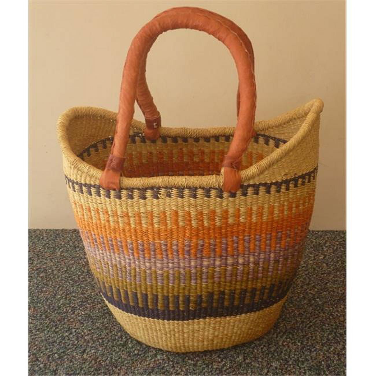 Rural Africa Crafts PB09 U-Shopper Regular Basket - 16 x 10 x 11 in ...