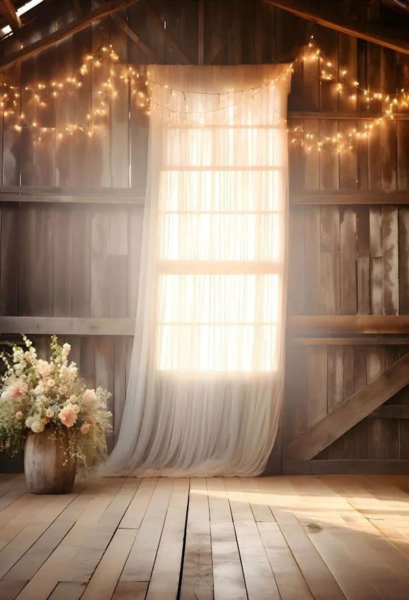 Rural Barn Curtain Floral Adult Birthday Wedding Maternity Portrait r ...