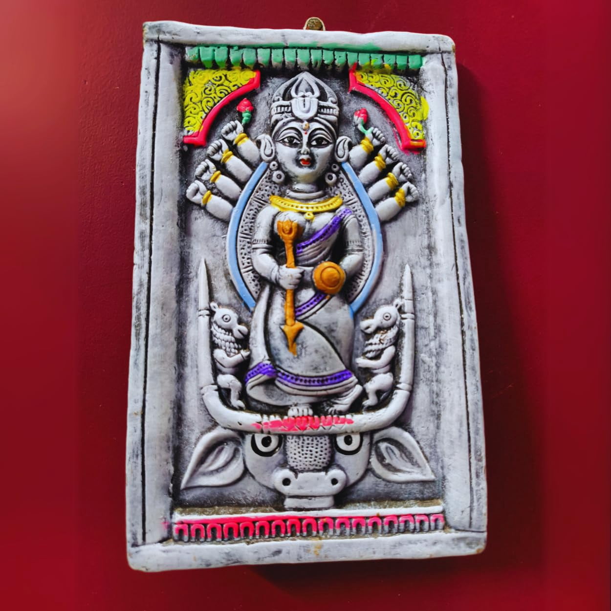 Rural Bird Maa Durga Terracotta Clay Frame Wall Hanging Decorative Maa ...