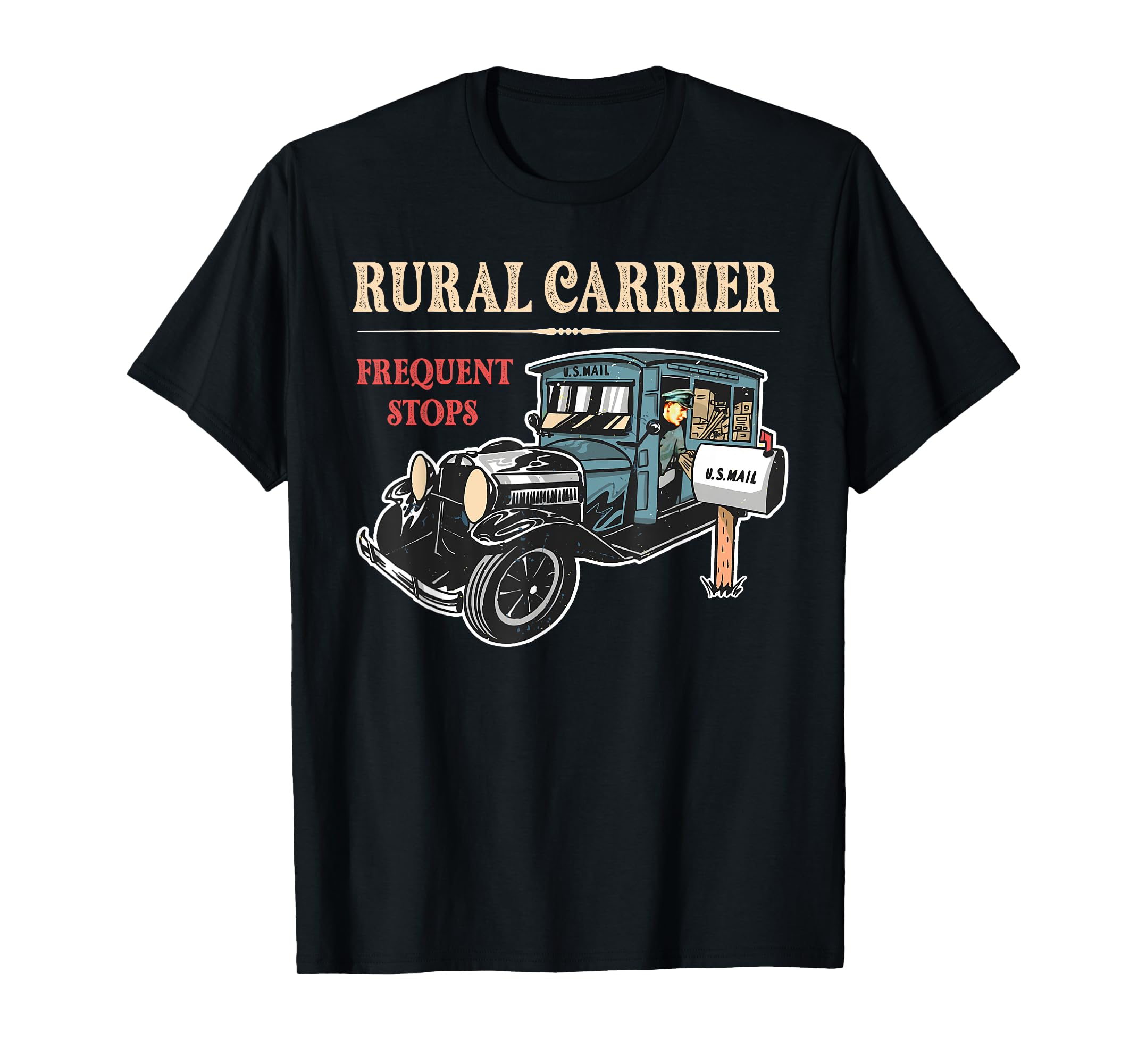 Rural Carrier Postal Worker Driver Vintage Mailman Postman T-Shirt-S ...