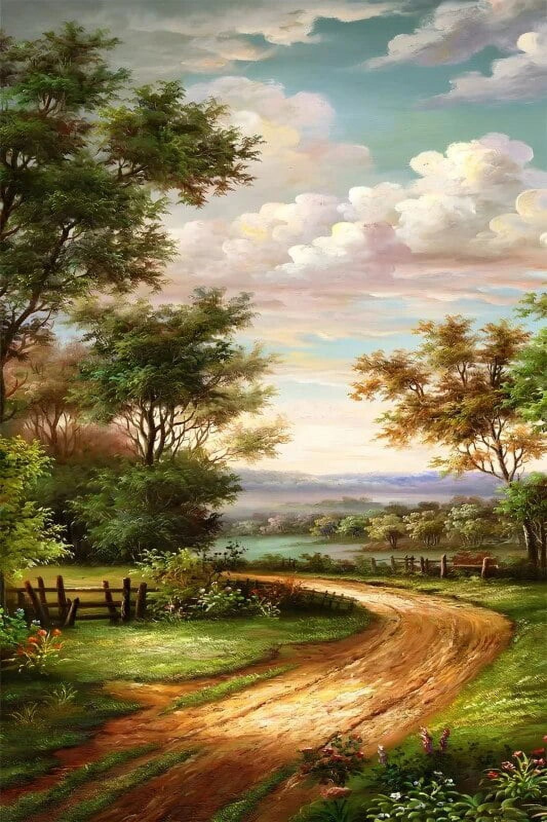 Rural Country Village Photography Background Spring Sunset Forest River ...