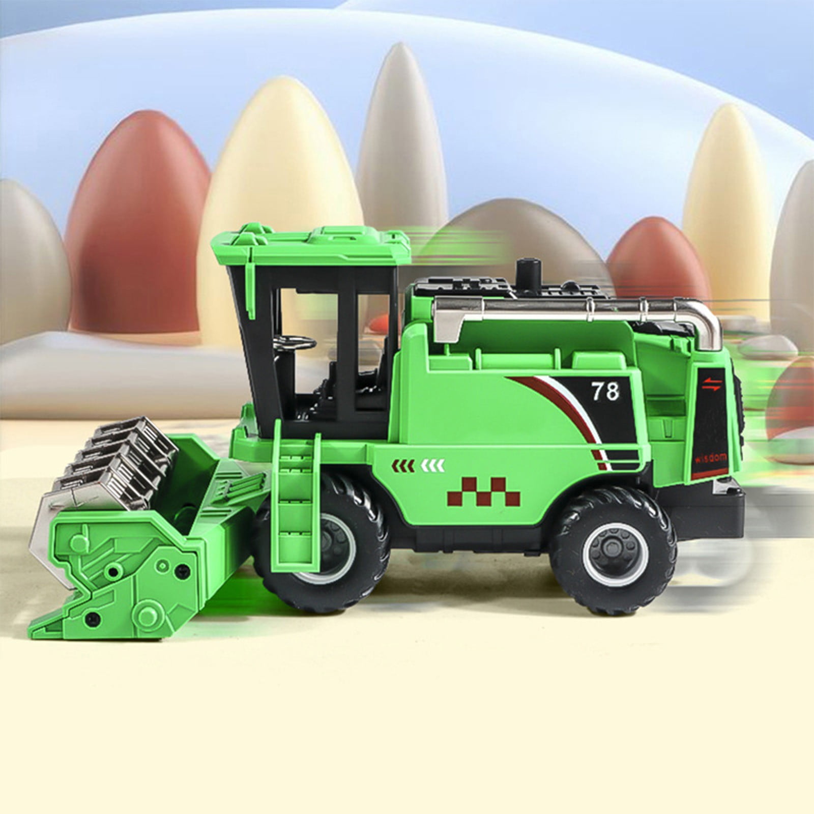 Rural Farm Crop Cutter Toy - Green & Red Inertial-Powered Farmer Cart ...
