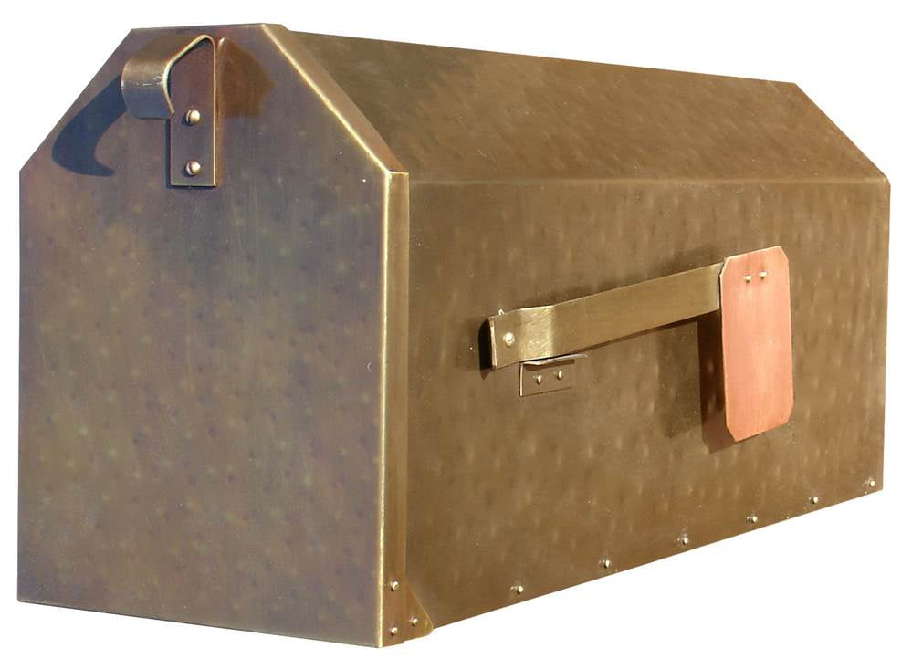 Rural Handcrafted Mailbox in Copper (Hammered Black with Hammered ...