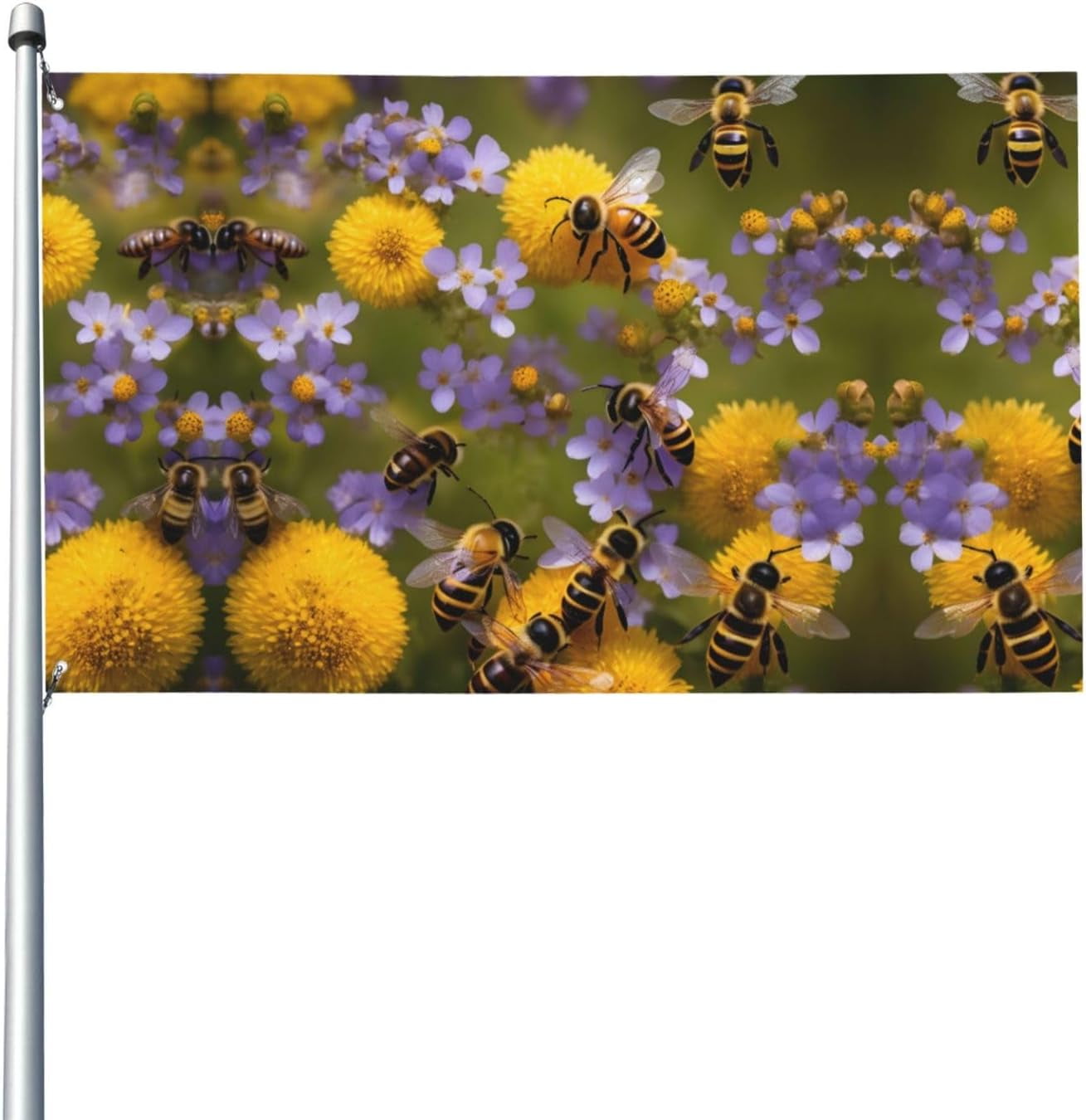 Rural Honey Bees Wildflowers Print Indoor And Outdoor Party Classic ...