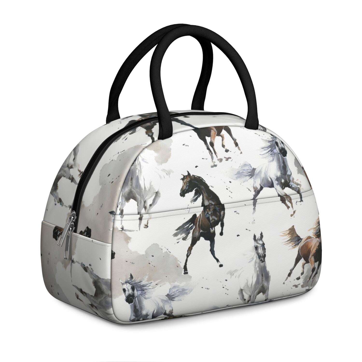 Rural Landscape Print Lunch Box - Thermal Insulated Bag with Wild Horse ...