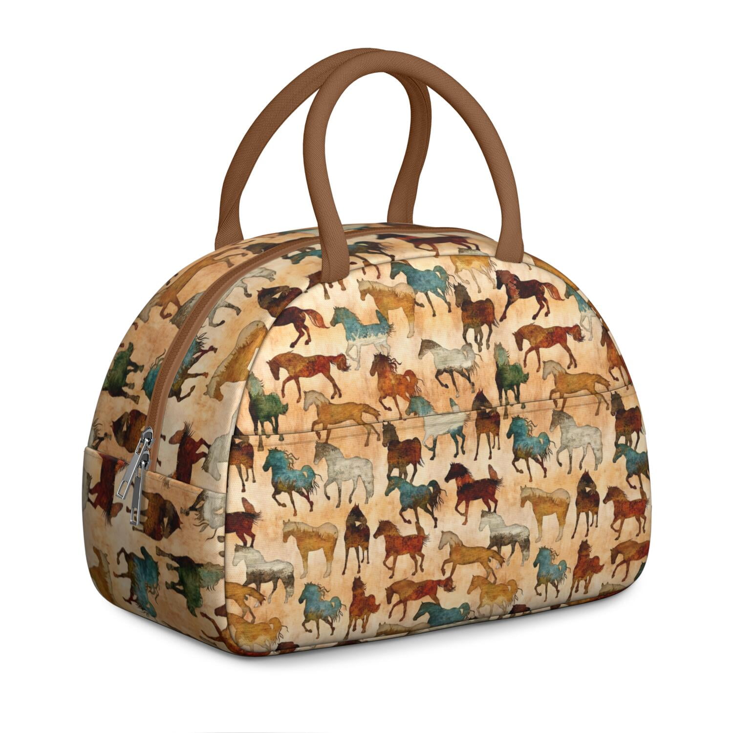 Rural Landscape Print Lunch Box - Thermal Insulated Bag with Wild Horse ...