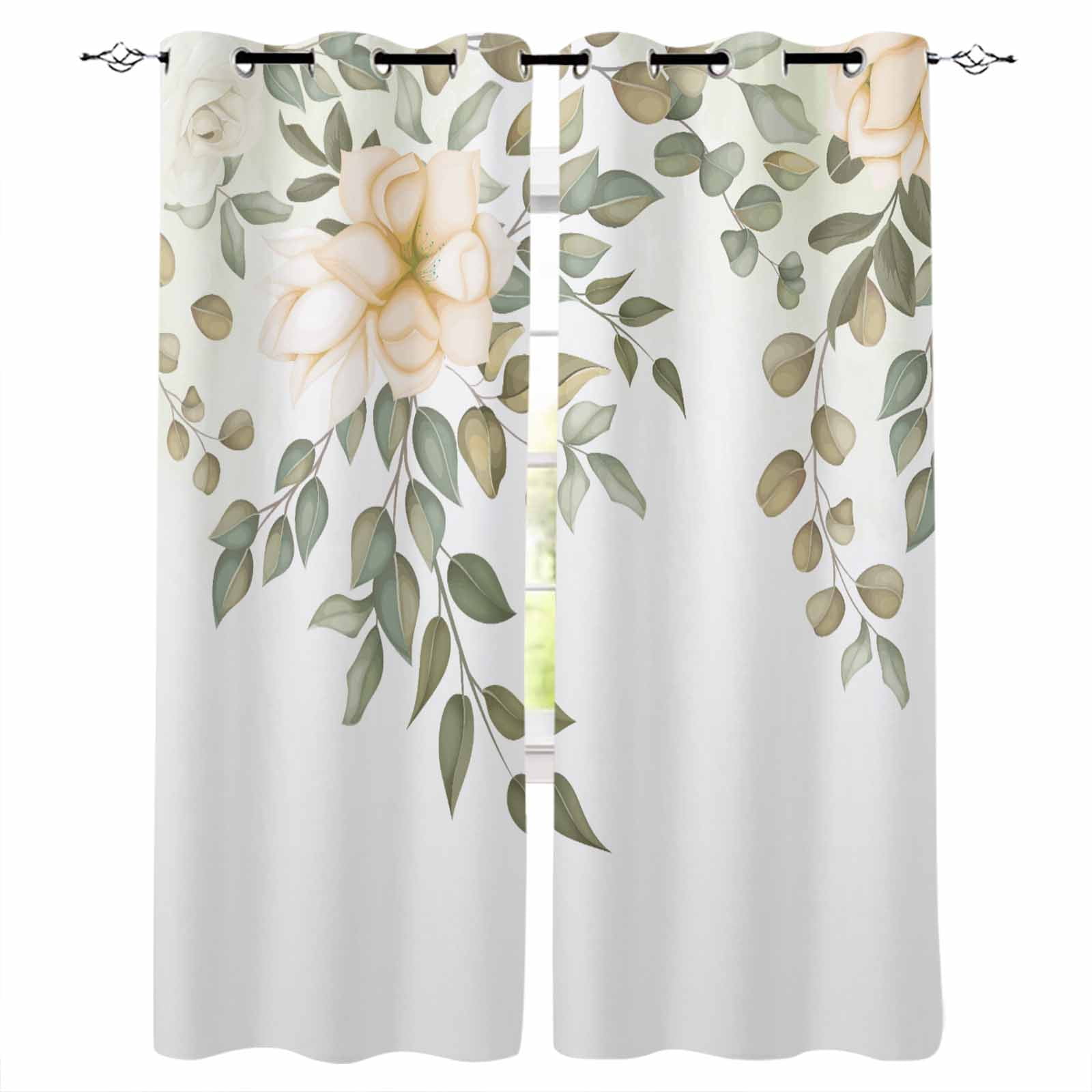 Rural Plants Flowers Grasses Window Curtain Living Room Kitchen Curtain ...