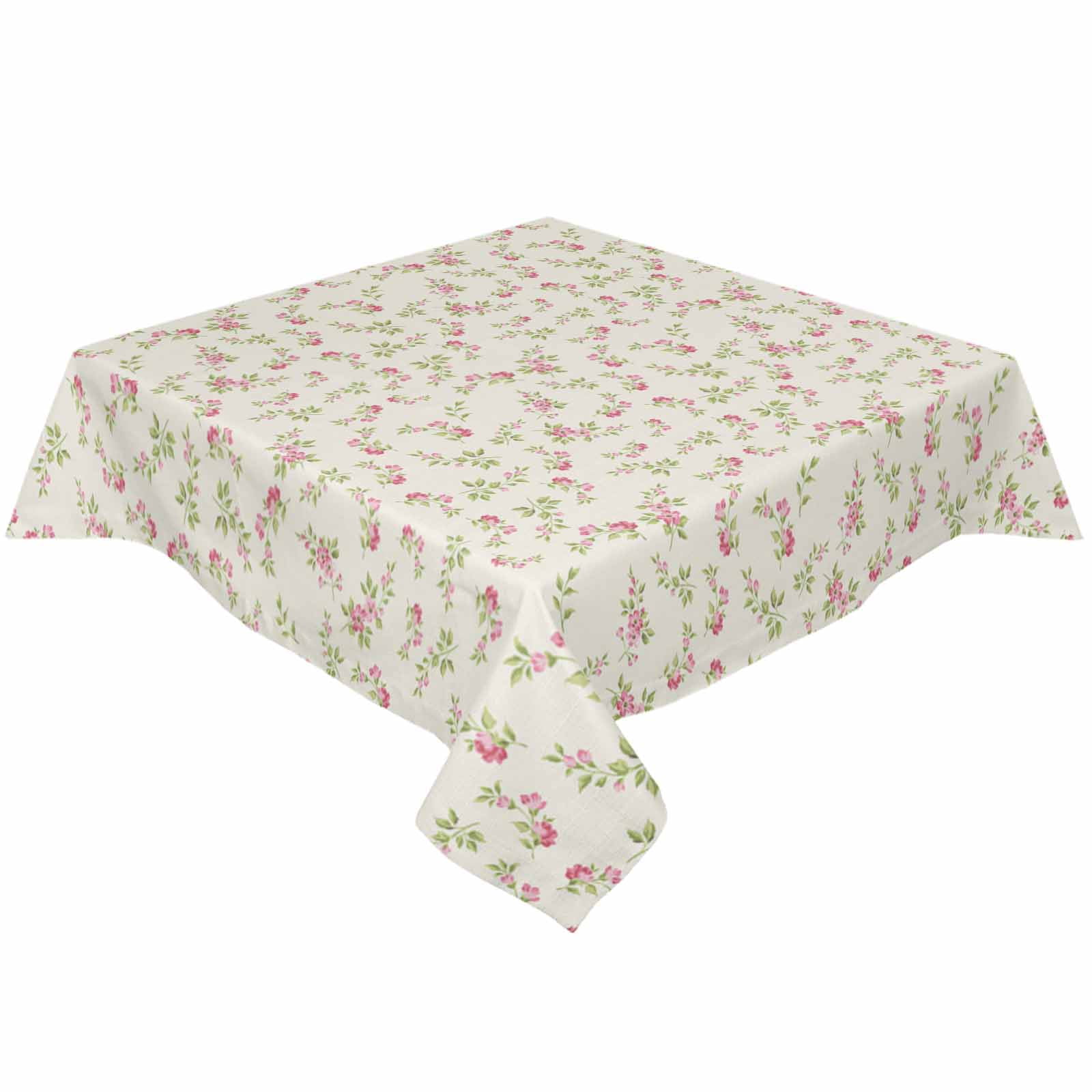 Rural Retro Rose Square/Round Tablecloths 52x52,Watercolor Pink Green ...