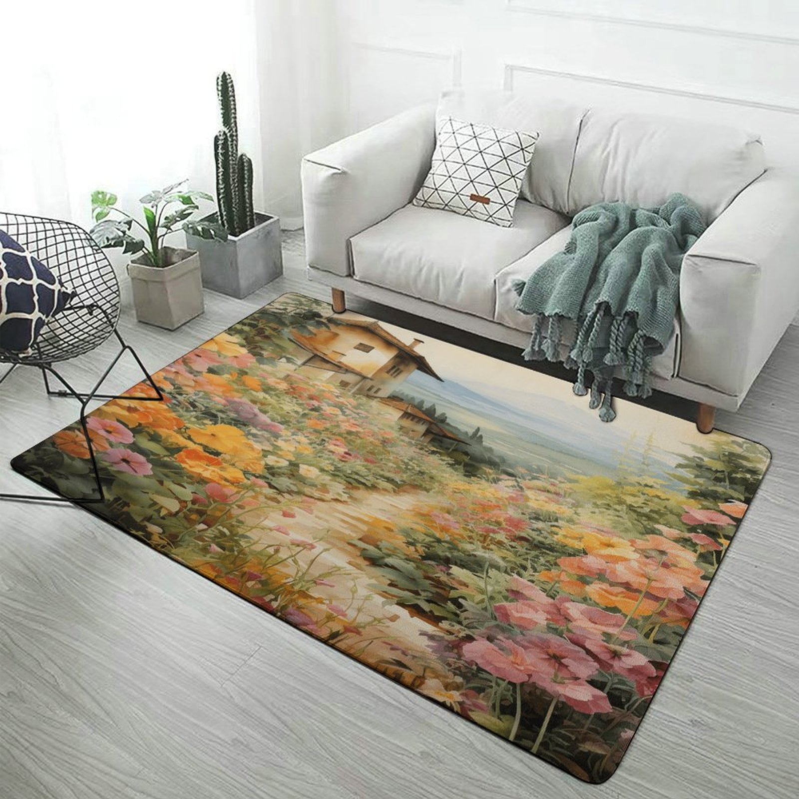 Rural Scenery Carpet for Living Room Luxury Home Rations Coffee Table ...