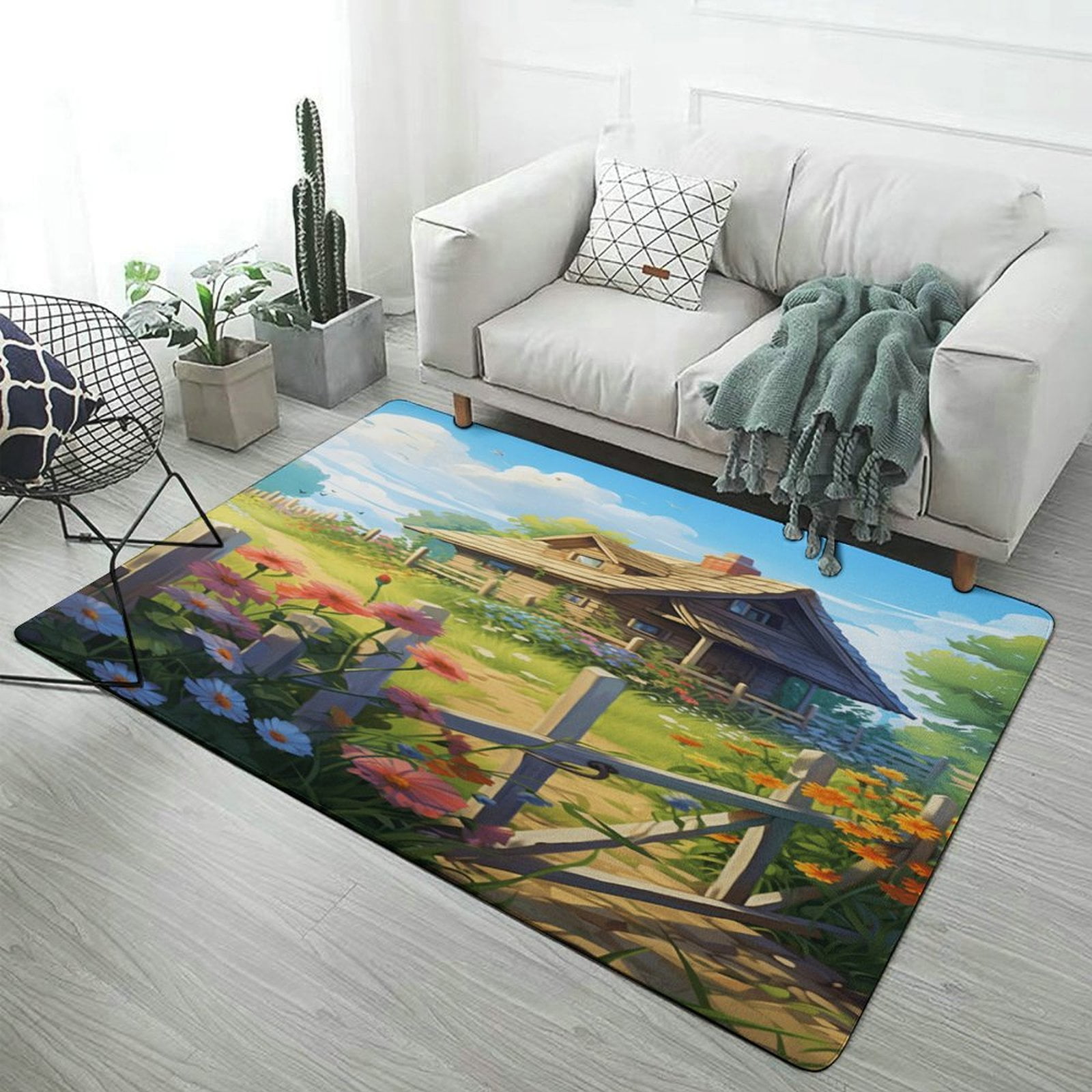 Rural Scenery Carpet for Living Room Luxury Home Rations Sofa Coffee ...