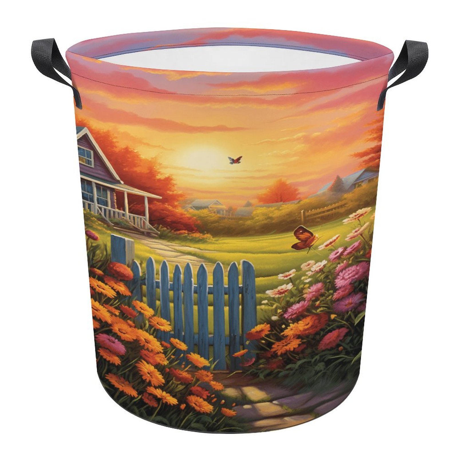 Rural Scenery Laundry Basket Collapsible Clothing Hamper Toys Organizer ...