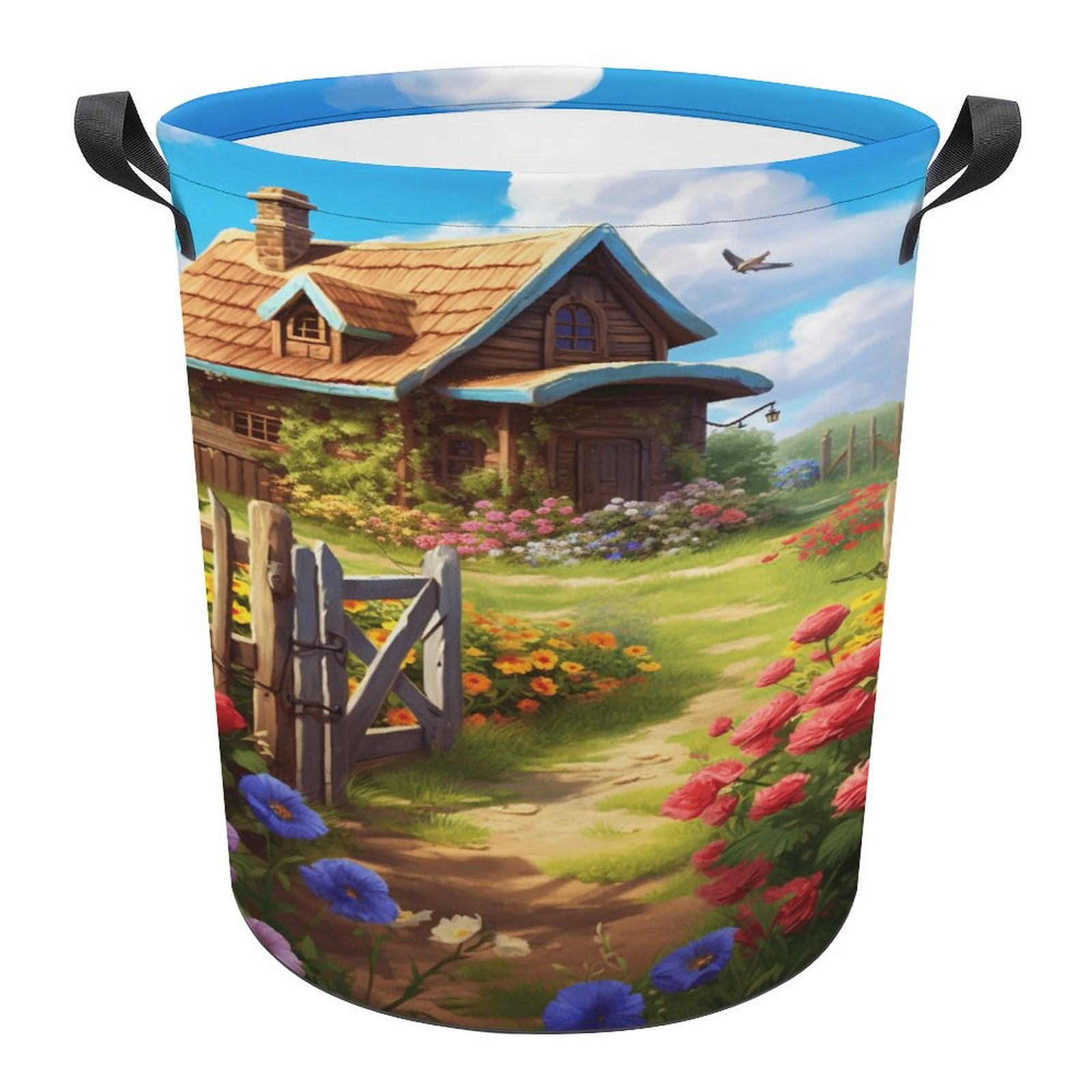 Rural Scenery Laundry Basket Foldable Large Clothes Storage Bin Baby ...