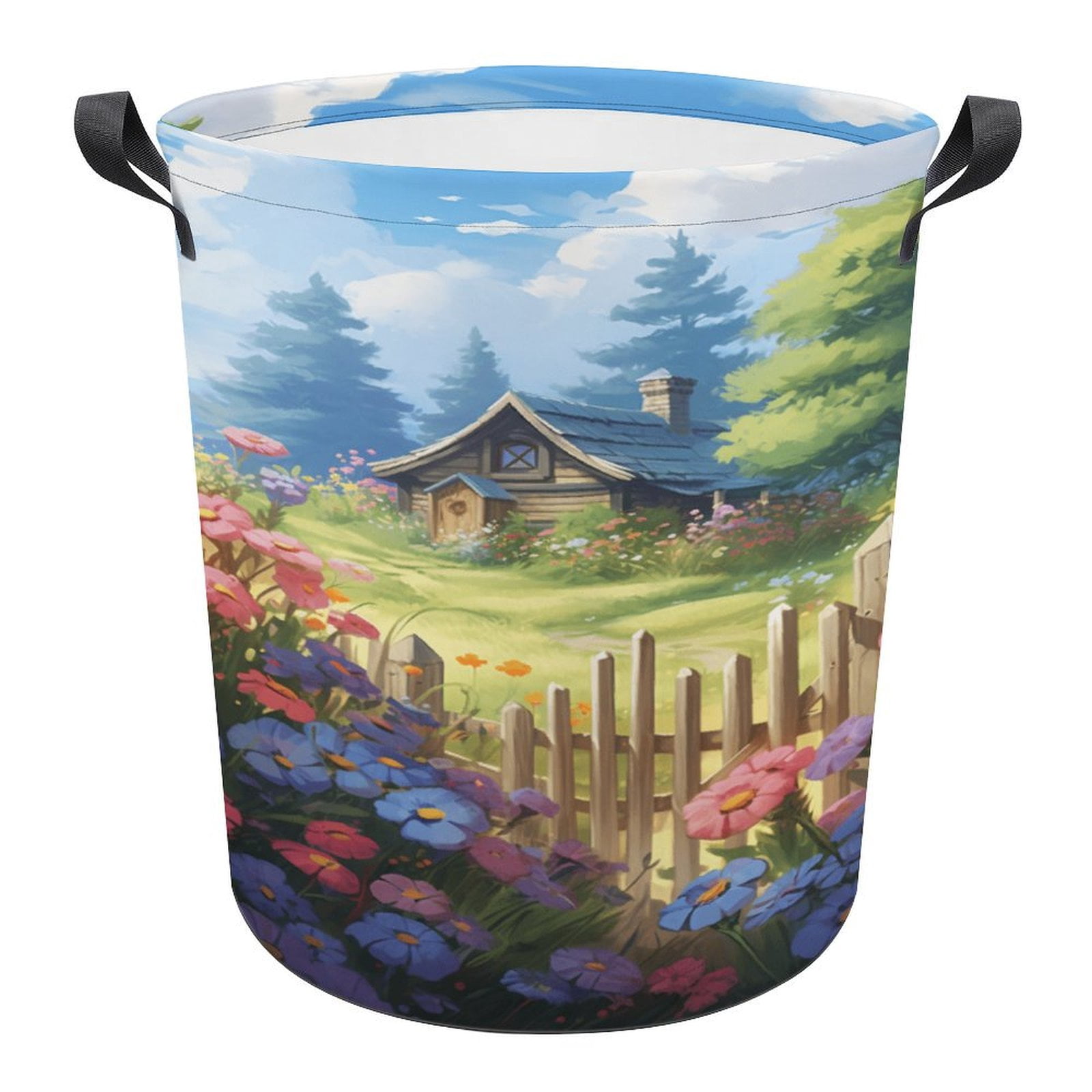 Rural Scenery Laundry Basket Foldable Physical Culture Clothes Hamper ...